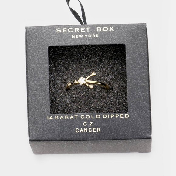 tropicalocean | Jewelry | Secret Box Ring Zodiac Sign Cancer Cz Cuff ...